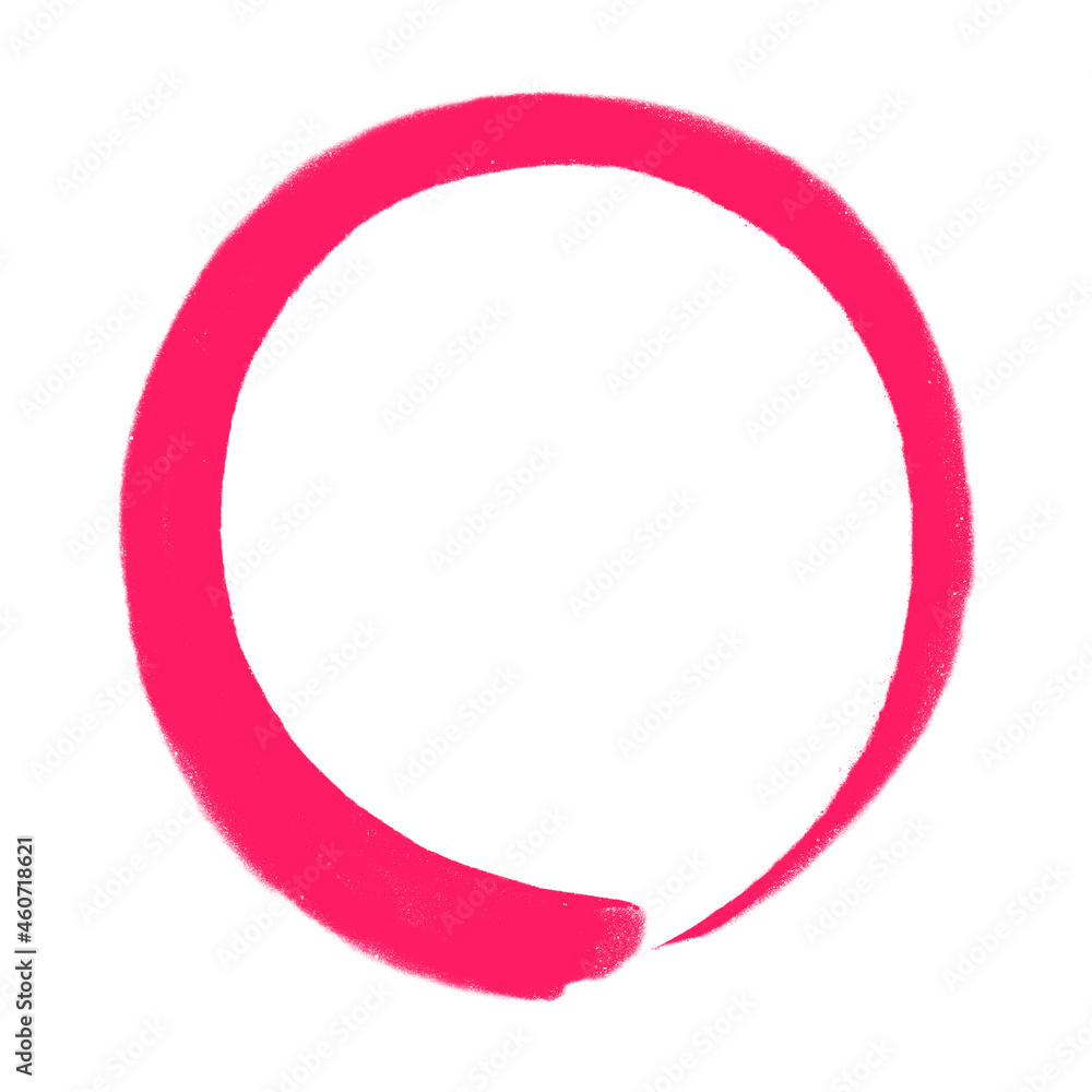 Círculo de pintura rosa. Elemento central, marco. Tinta, acuarela ...