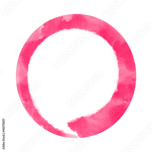 Ilustración círculo rosa textura acuarela. Brochazo de pintura ...
