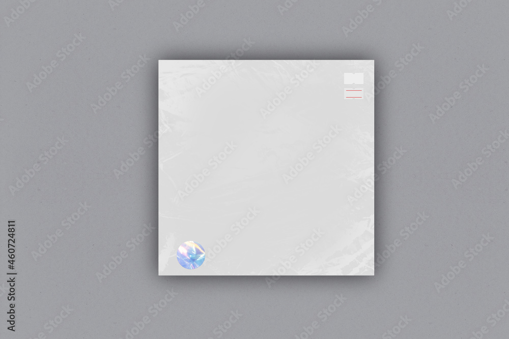 Blank Square CD Record Cover Package Envelope Template Mock Up with ...