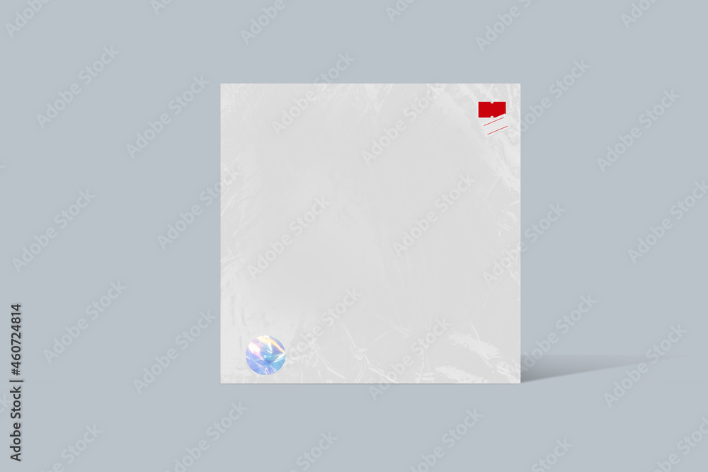 Blank Square CD Record Cover Package Envelope Template Mock Up with ...