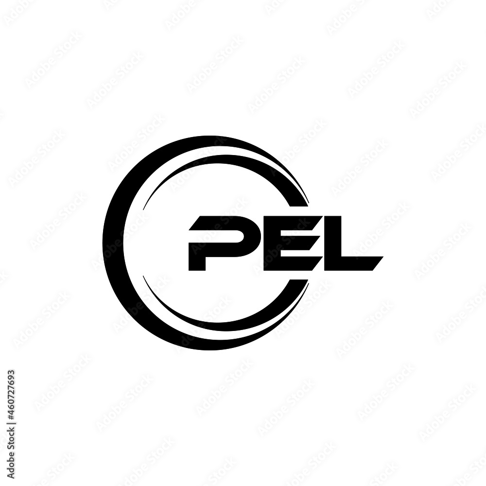 Vecteur Stock PEL letter logo design with white background in ...