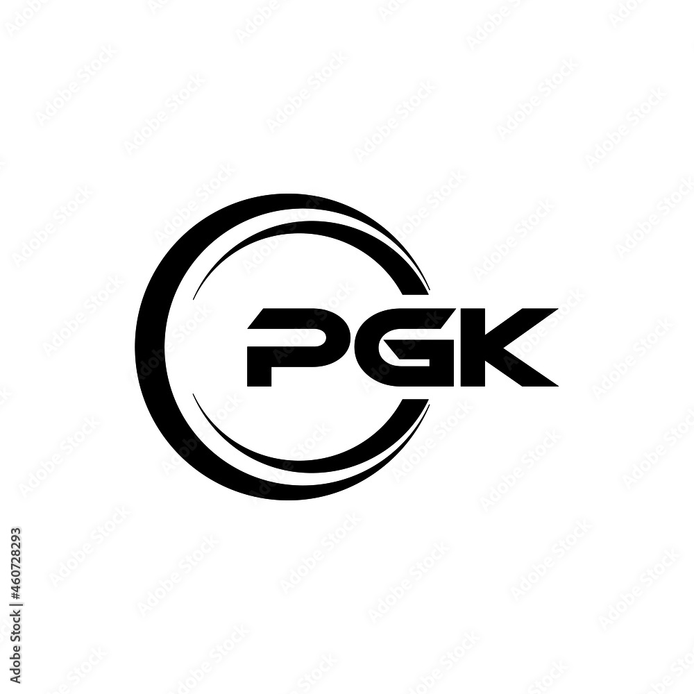 Vecteur Stock PGK letter logo design with white background in ...