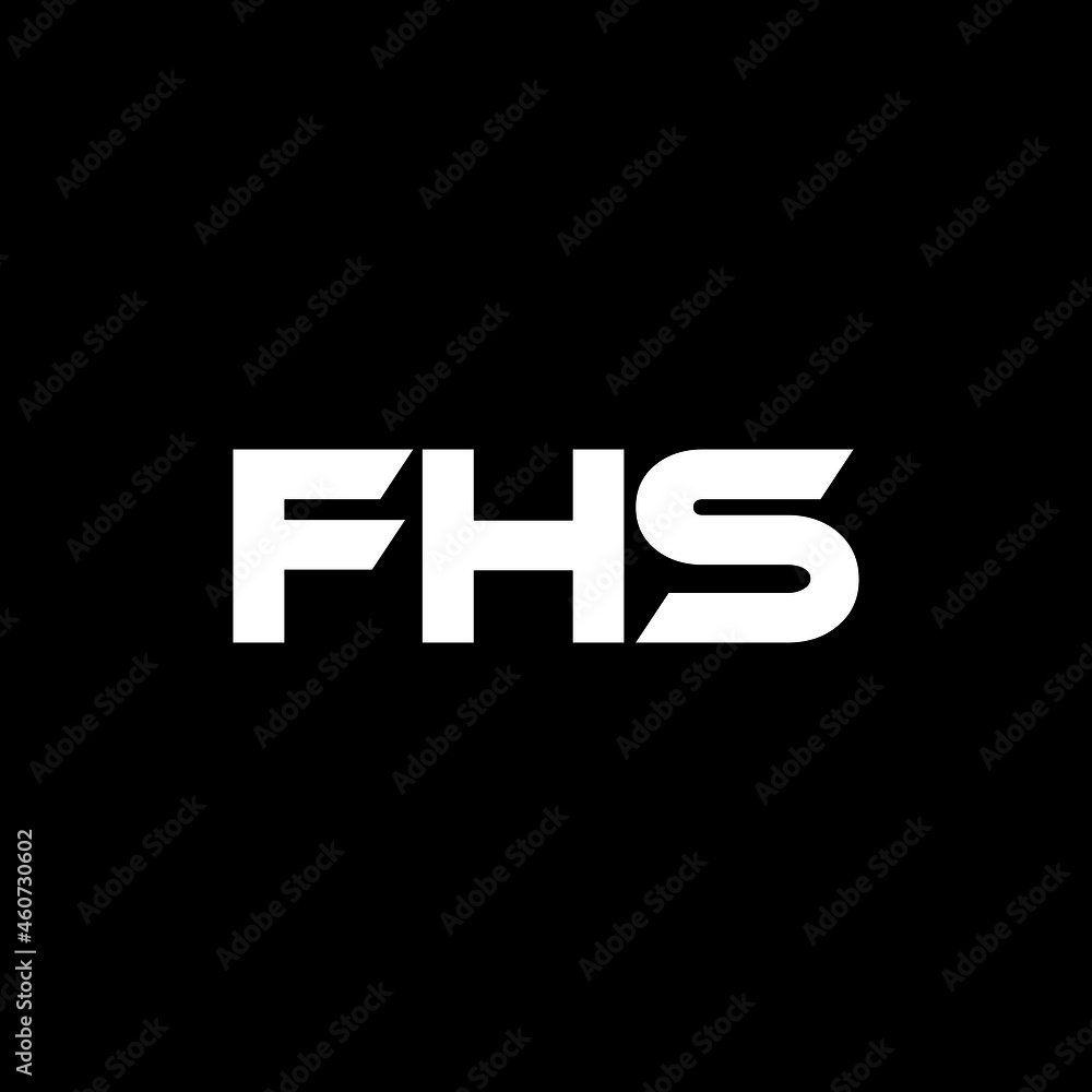 FHS letter logo design with black background in illustrator, vector ...