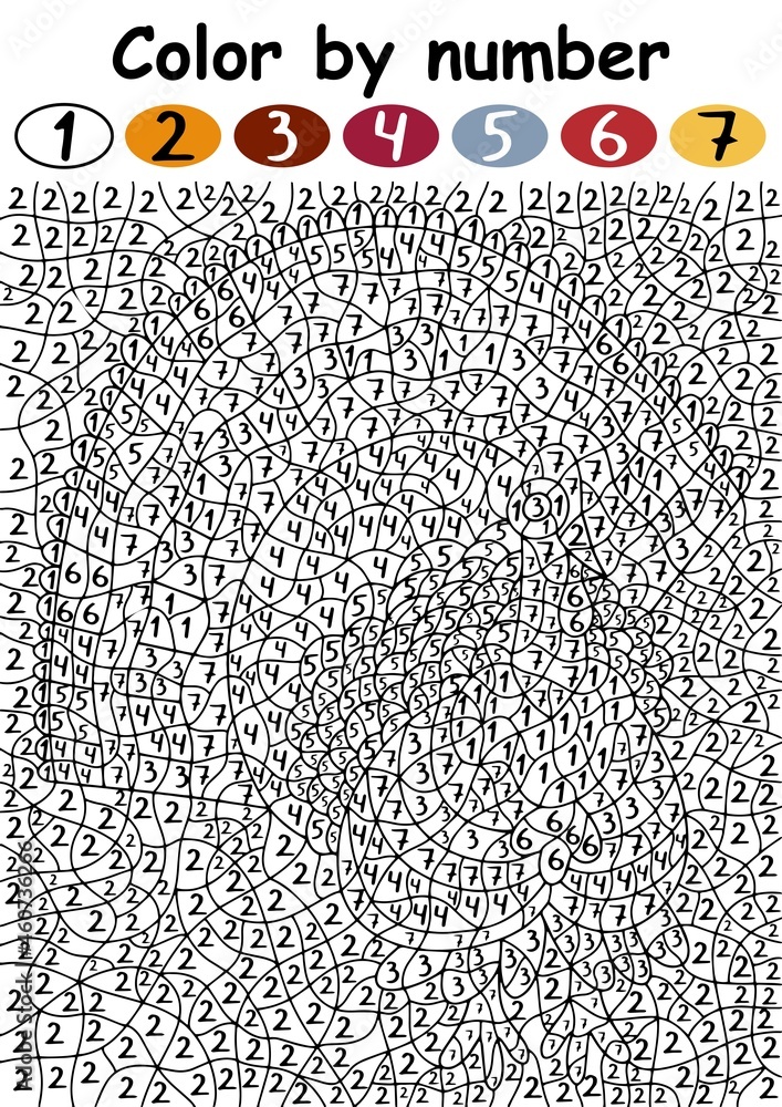 Happy turkey bird color by number game for kids for Thanksgiving day ...