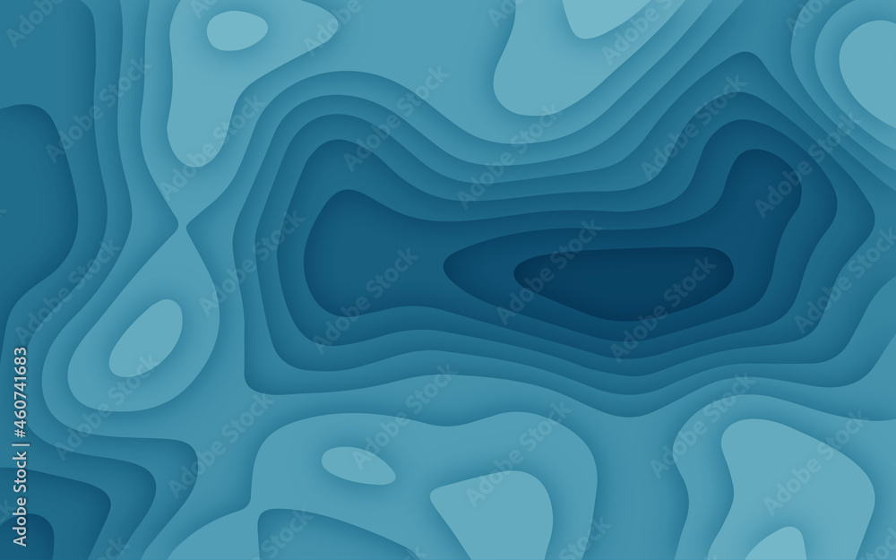 Colorful paper cut earth map background with layered landscape in ...