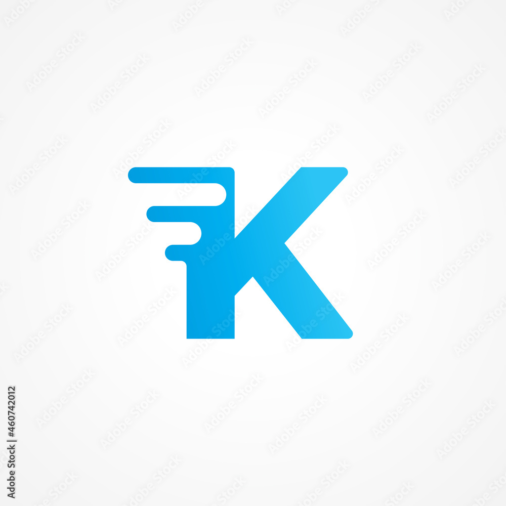 Initial alphabet logo design template. Vector illustration of letter K ...