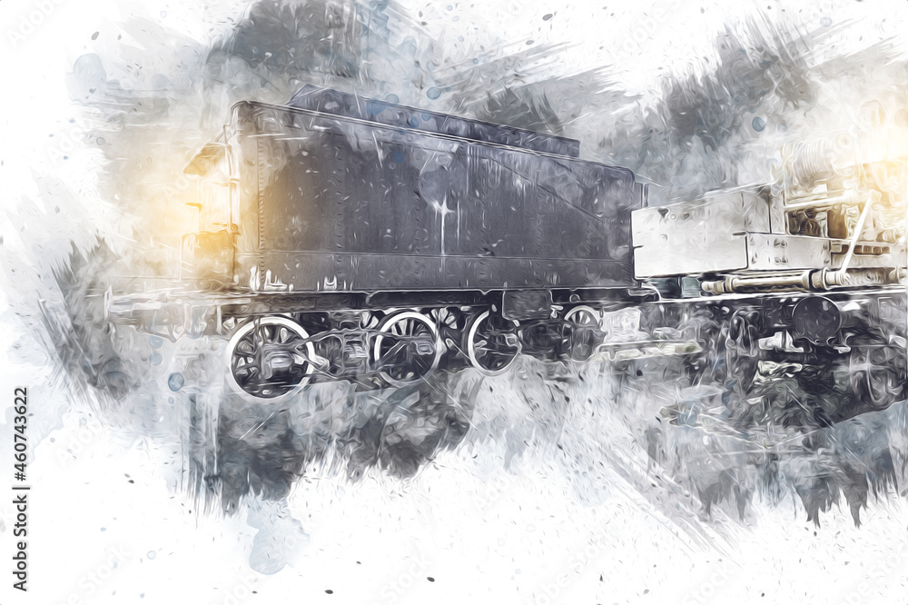 Charcoal, train, locomotive, steam, photography, rusty, wagon, train ...