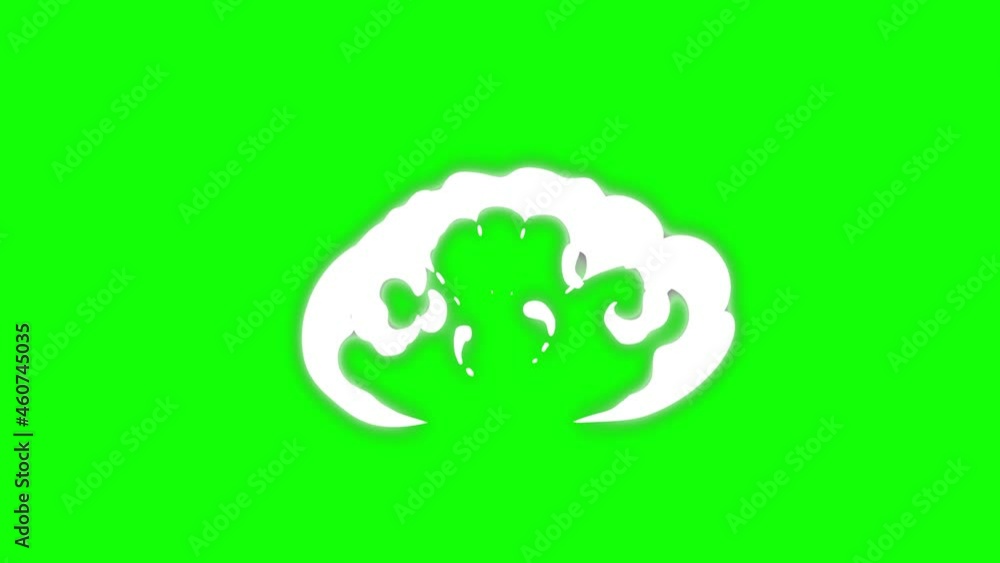 Cartoon FX Smoke Explosion on the green screen background. 4K video ...