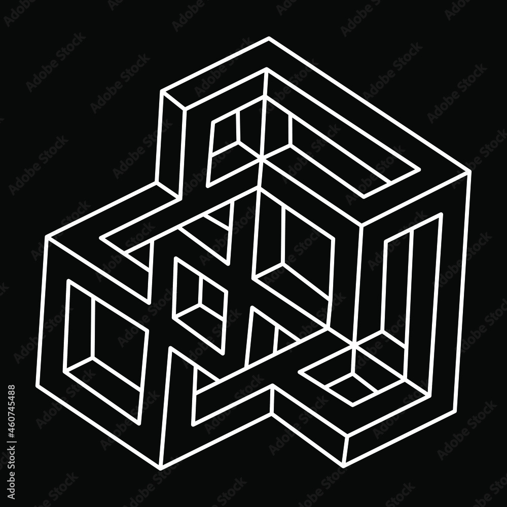 Geometric Figures Impossible Shapes Web Design Element Optical Illusion Object Line Design
