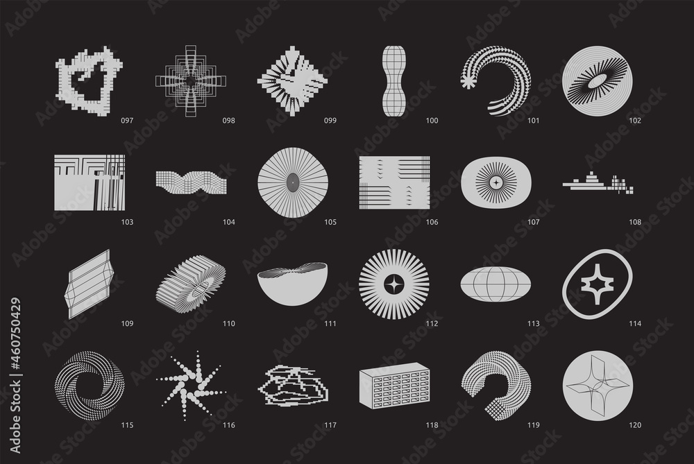Strange Vector Shapes Collection. Geometric figures, distortion. Stock ...