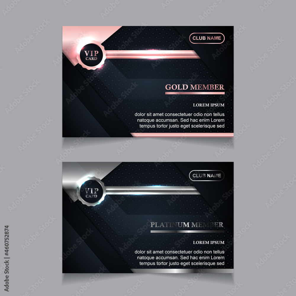Vector VIP golden and platinum business card. Black geometric pattern ...