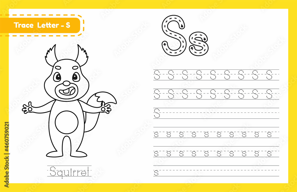 Trace letter S uppercase and lowercase. Alphabet tracing practice ...