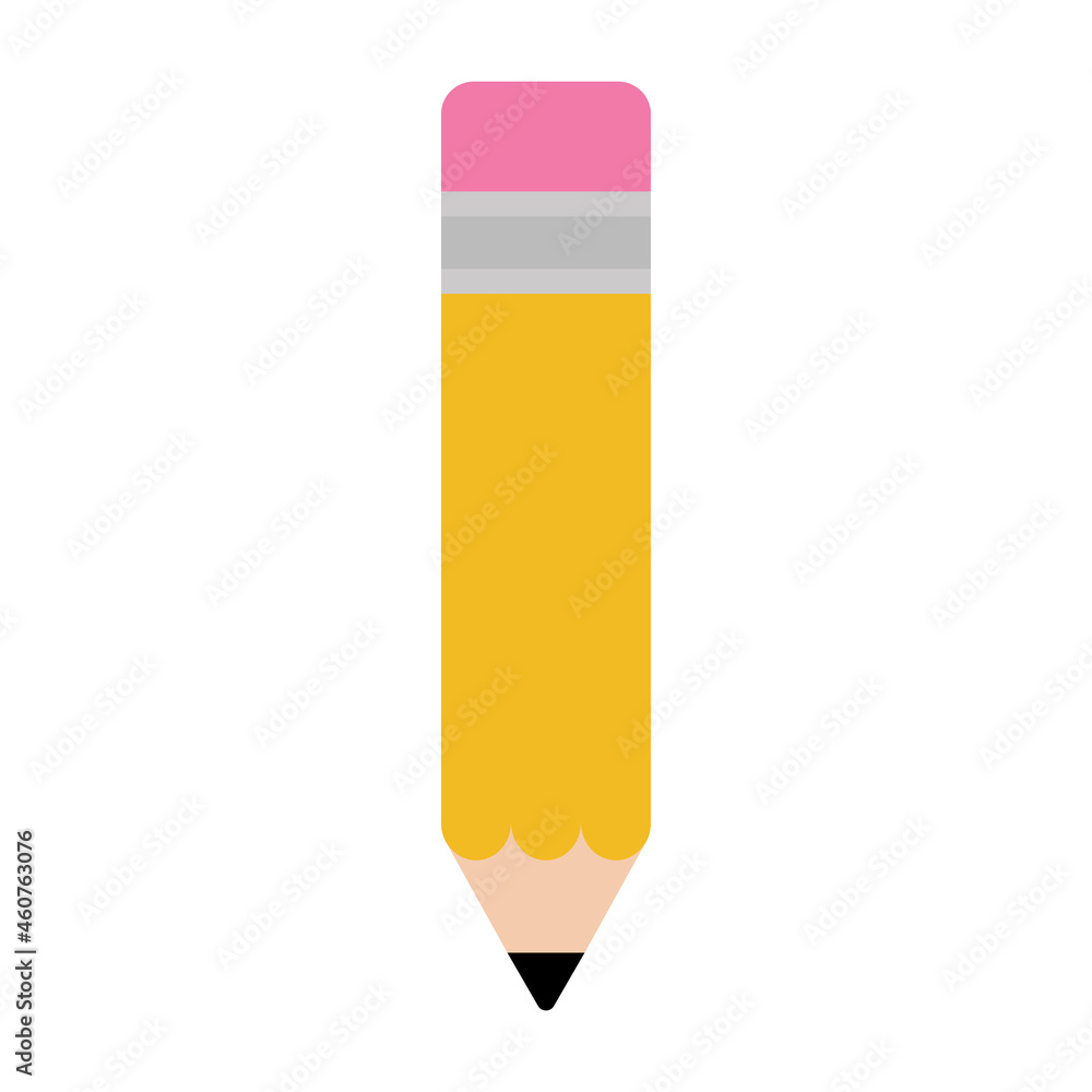 Vector Pencil Flat Design on White Background Stock Vector | Adobe Stock
