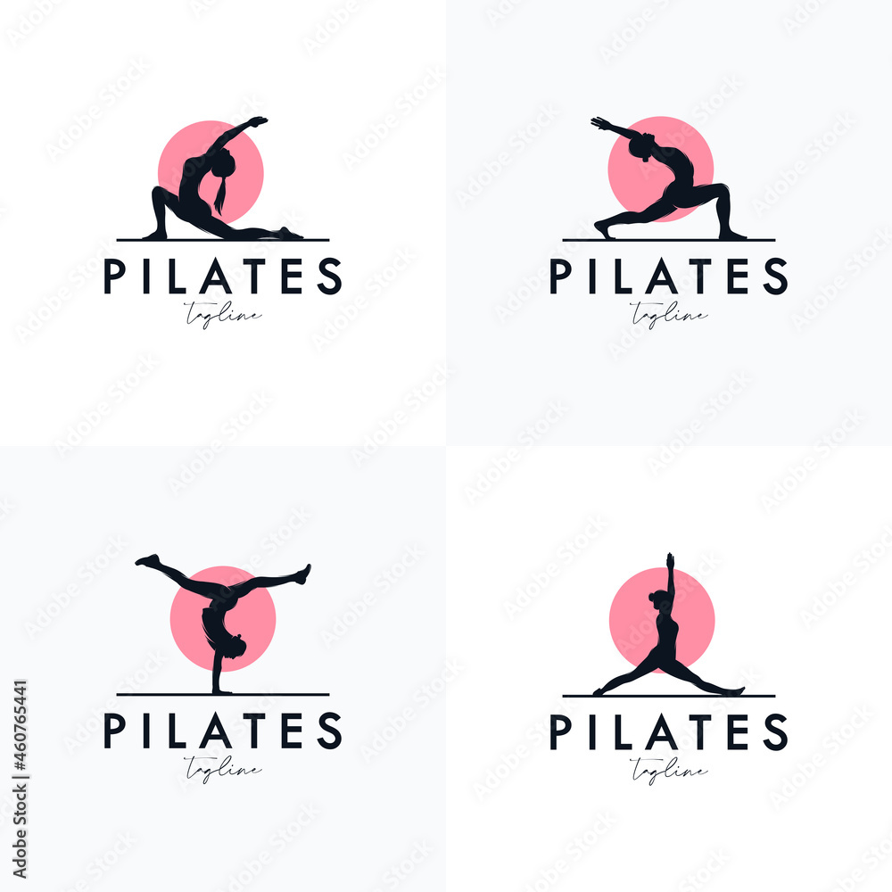 Vetor de Pilates Yoga Logo Identity design do Stock | Adobe Stock