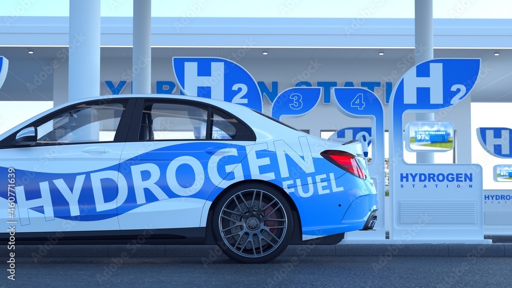Poster Electric vehicle refueling with green hydrogen – Wall Art ...