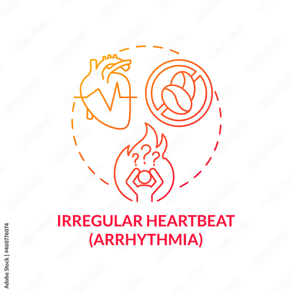 Irregular heartbeat concept icon. Heart arrhythmia abstract idea thin ...