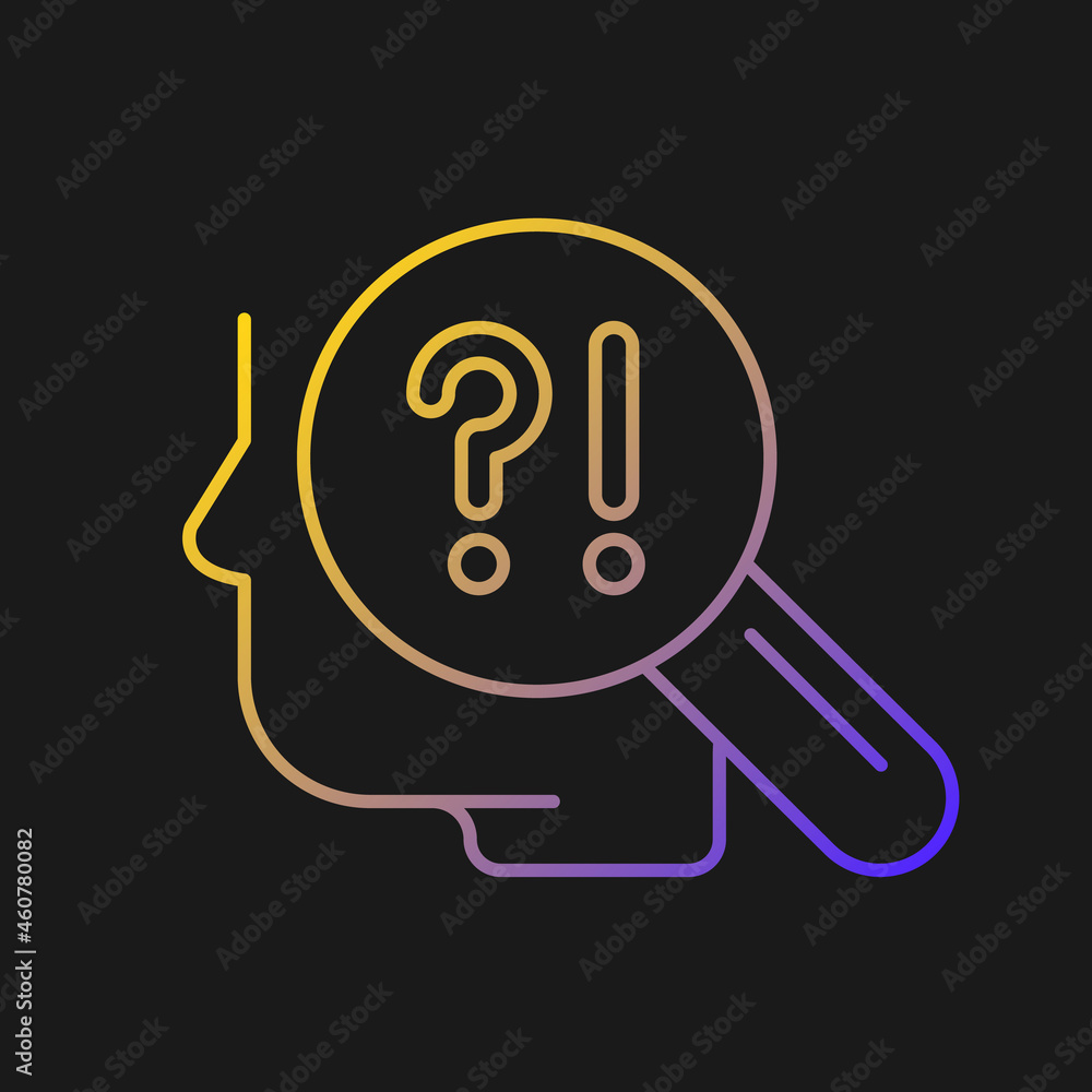 Self monitoring vector icon for dark theme. Gather attention and ...