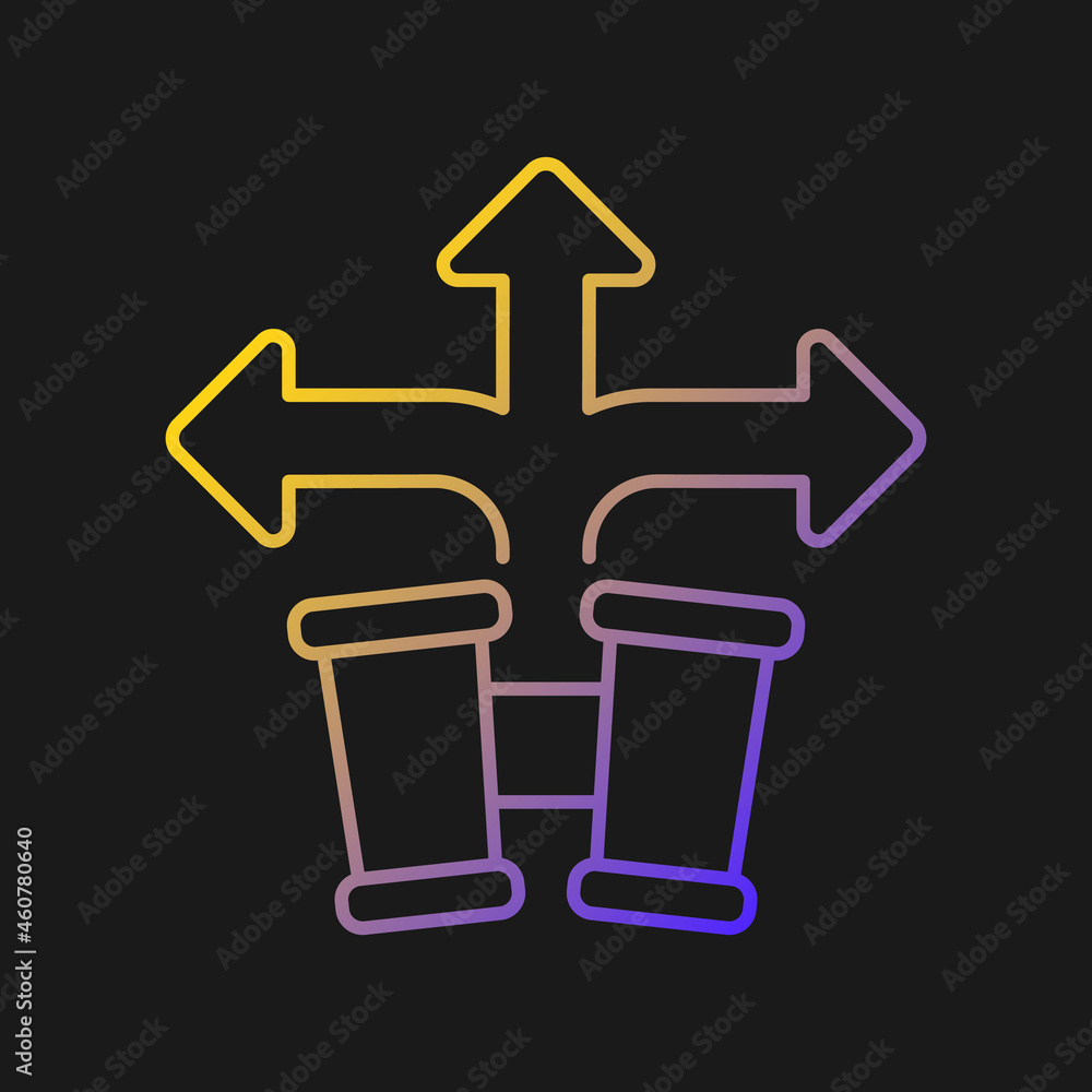 Developing foresight vector icon for dark theme. Strategic planning and ...