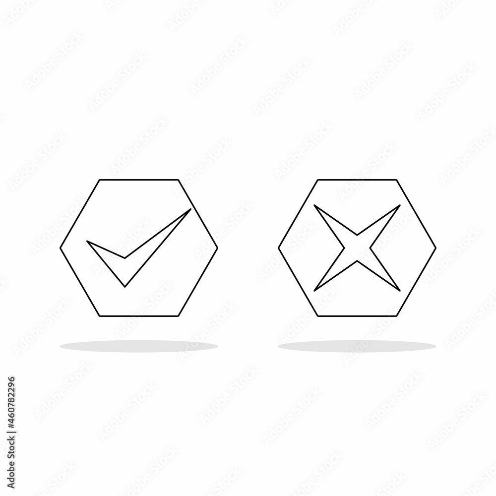 Check and wrong marks, Tick and cross marks, Accepted/Rejected ...