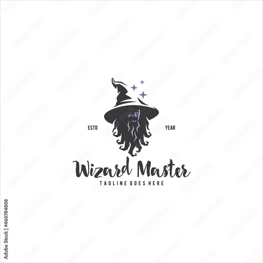 Wizard Master Logo Design Vector Image Stock Vector | Adobe Stock