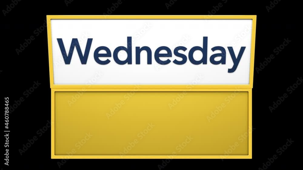 Days of week golden frame calendar with flipping pages. Seamless ...