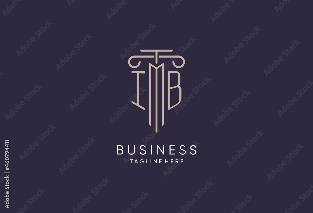 IB logo initial pillar design with luxury modern style best design for ...