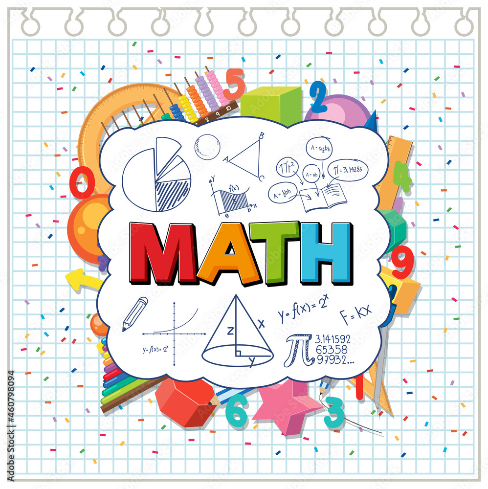 Doodle math formula with Mathematics font Stock Vector | Adobe Stock