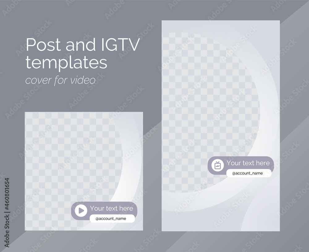 Editable templates for video post and stories Stock Vector | Adobe Stock