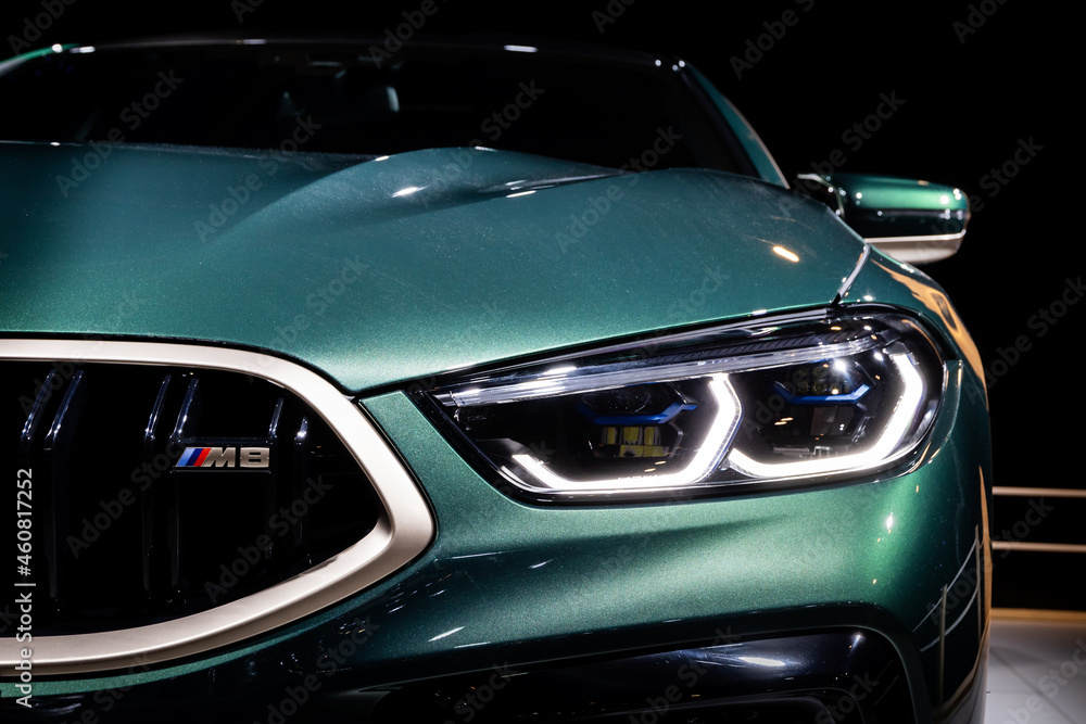 BMW M8 Competition Gran Coupe sports car at the Autosalon Motor Show ...