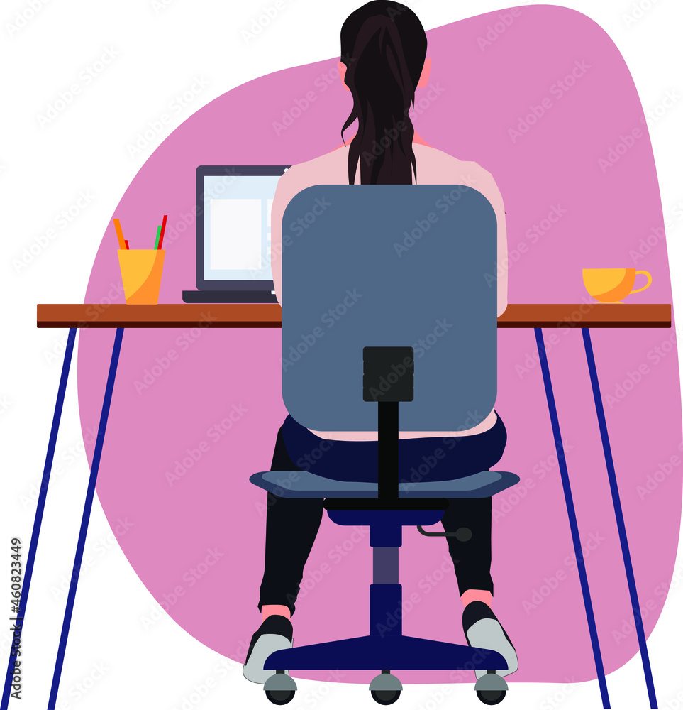 business woman at work office worker woman behind the a work desk back ...