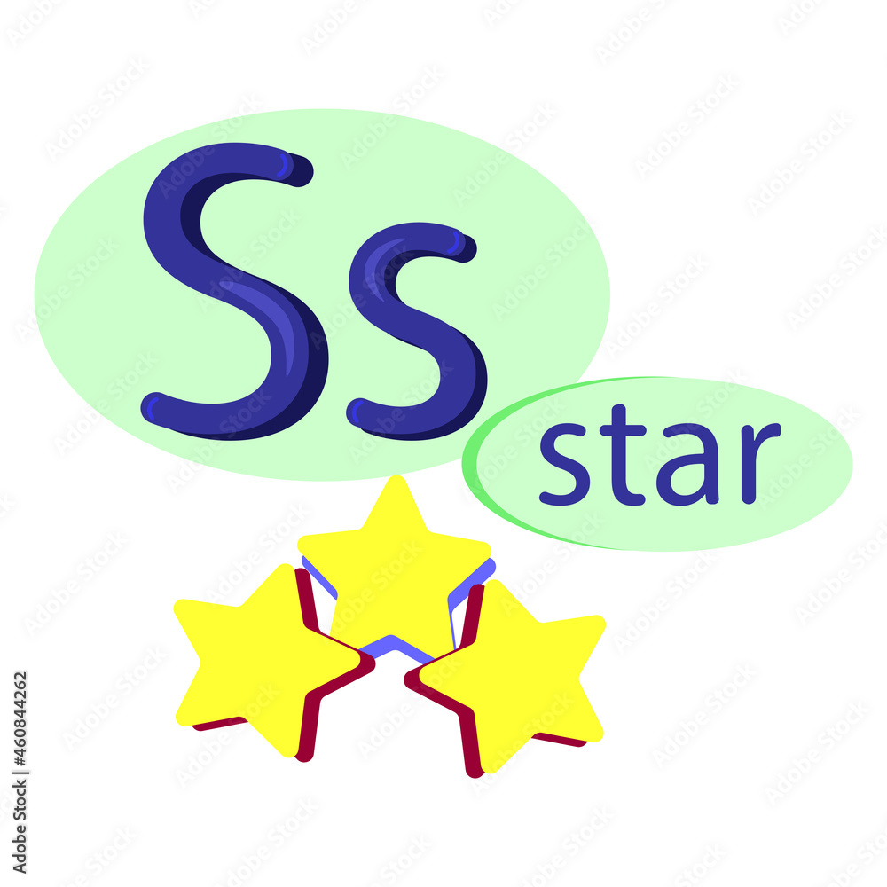 children's alphabet letter s letter learning didactic flashcards cute ...