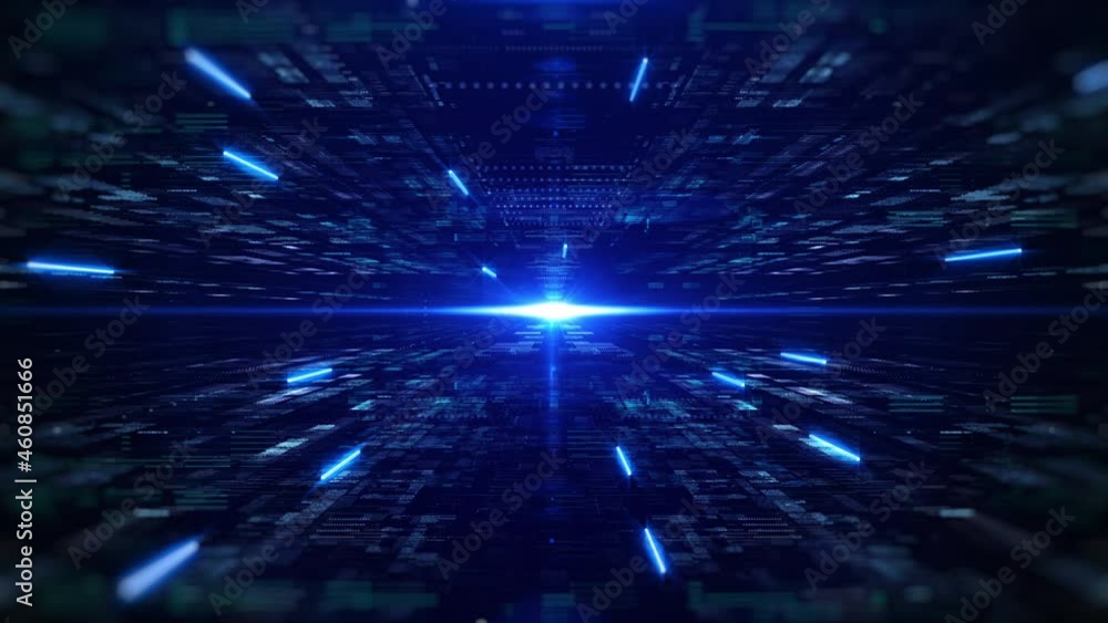 Futuristic 3D Space Scifi Virtual Reality Hologram Rendering Big Data ...
