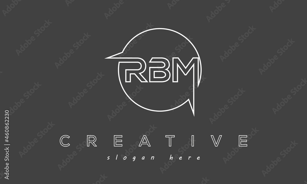 RBM Letters Icon Logo Design with Circle Border Stock Vector | Adobe Stock
