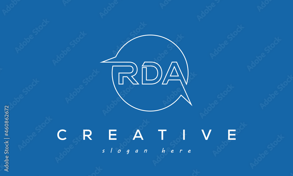 RDA Letters Icon Logo Design with Circle Border Stock Vector | Adobe Stock