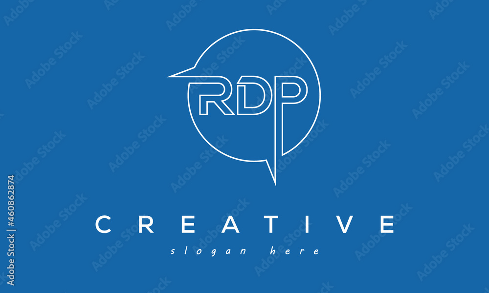 RDP Letters Icon Logo Design with Circle Border Stock Vector | Adobe Stock
