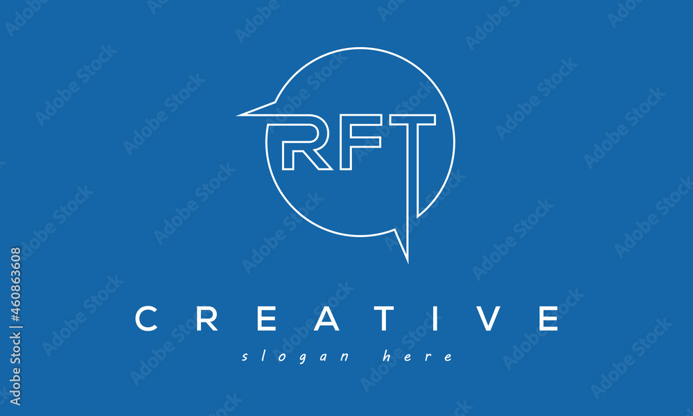 RFT Letters Icon Logo Design with Circle Border Stock Vector | Adobe Stock