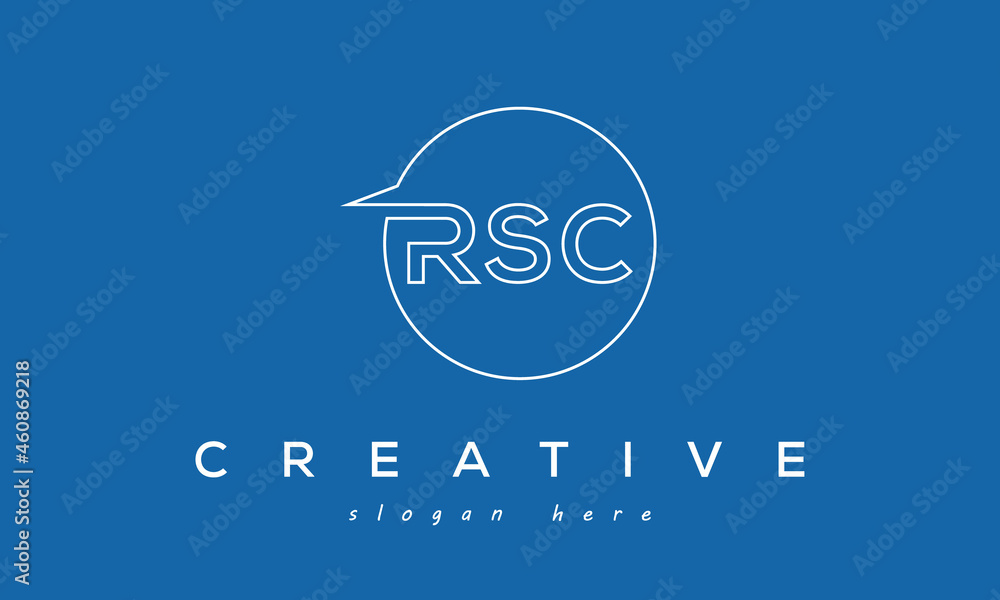 RSC Letters Icon Logo Design with Circle Border Stock Vector | Adobe Stock