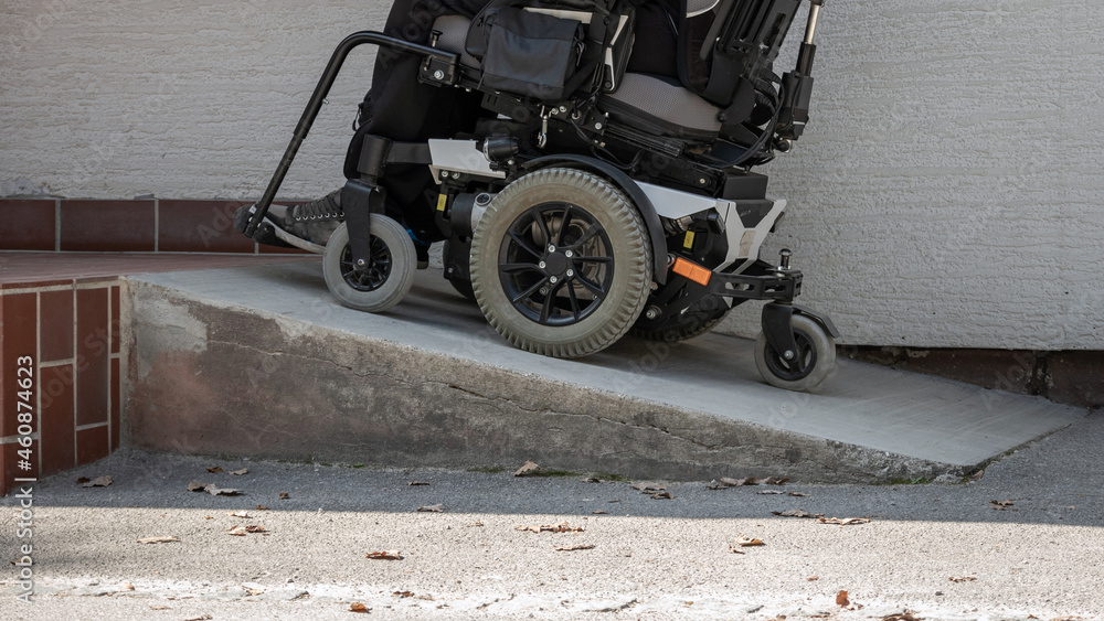Ramp people with disability at entrance of a building. Stock Photo ...