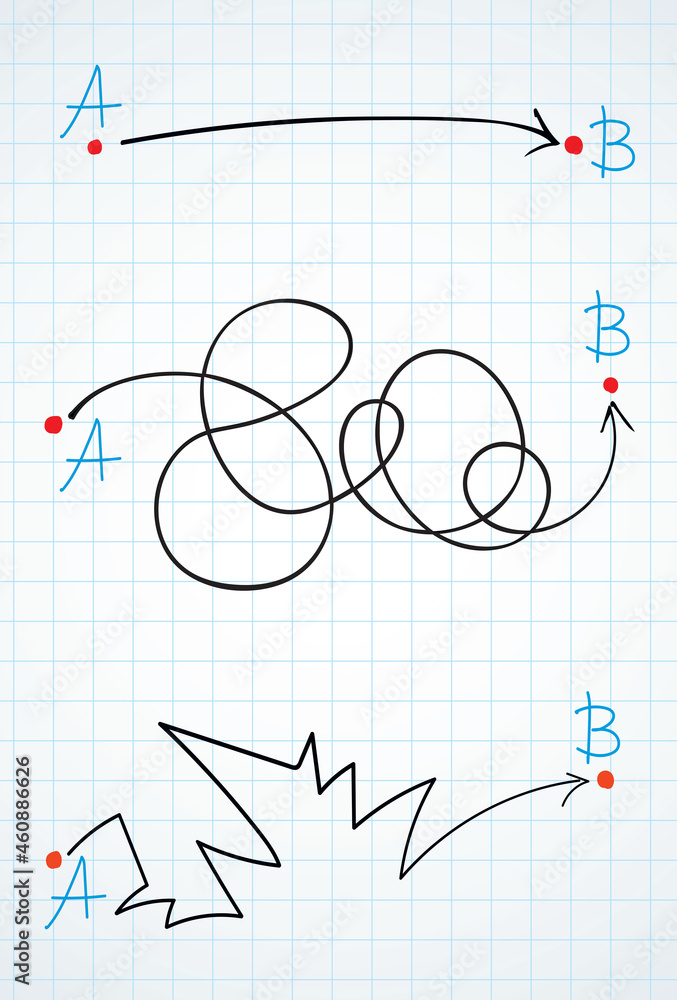 Line from point A to point B. Vector drawing Stock Vector | Adobe Stock
