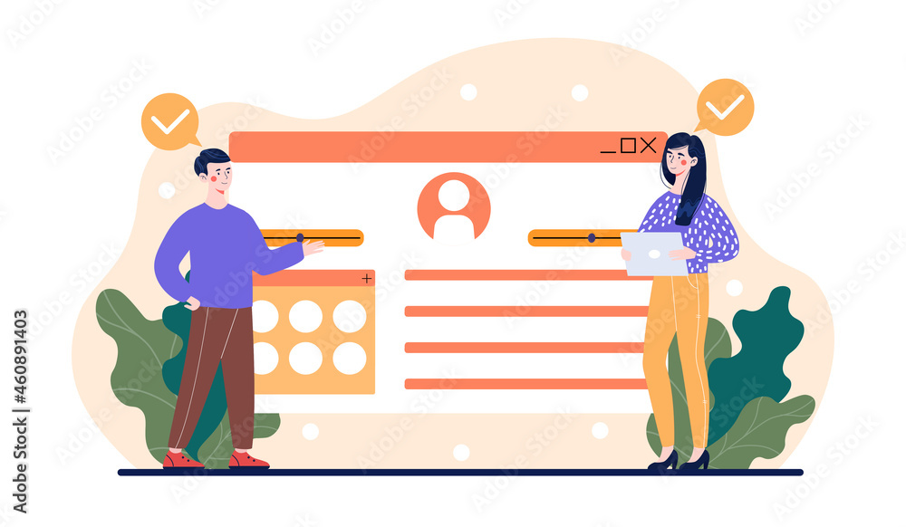 Designers working on website. Development of concept page for computer ...