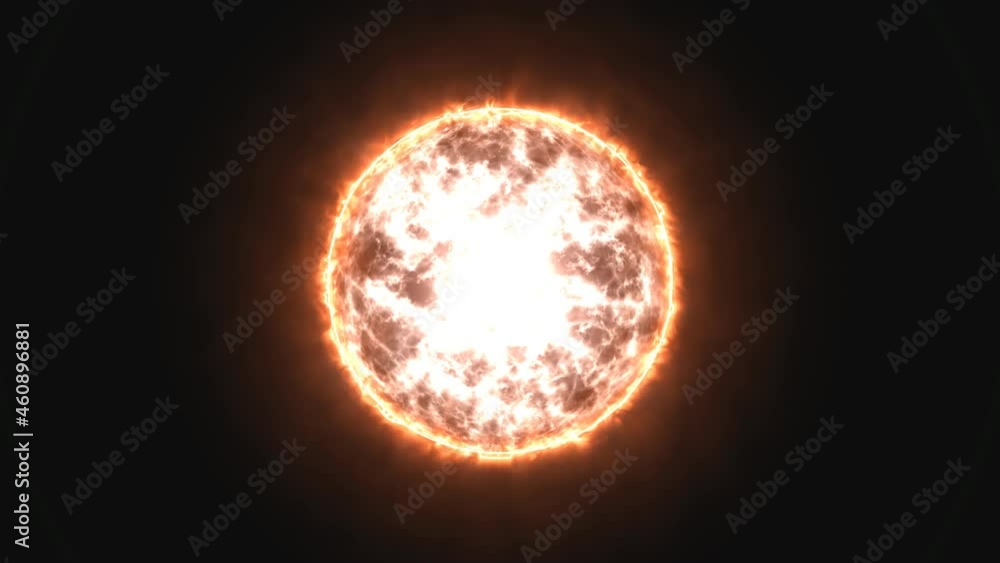 Vidéo Stock Solar animation. Abstract red energy ball on black ...