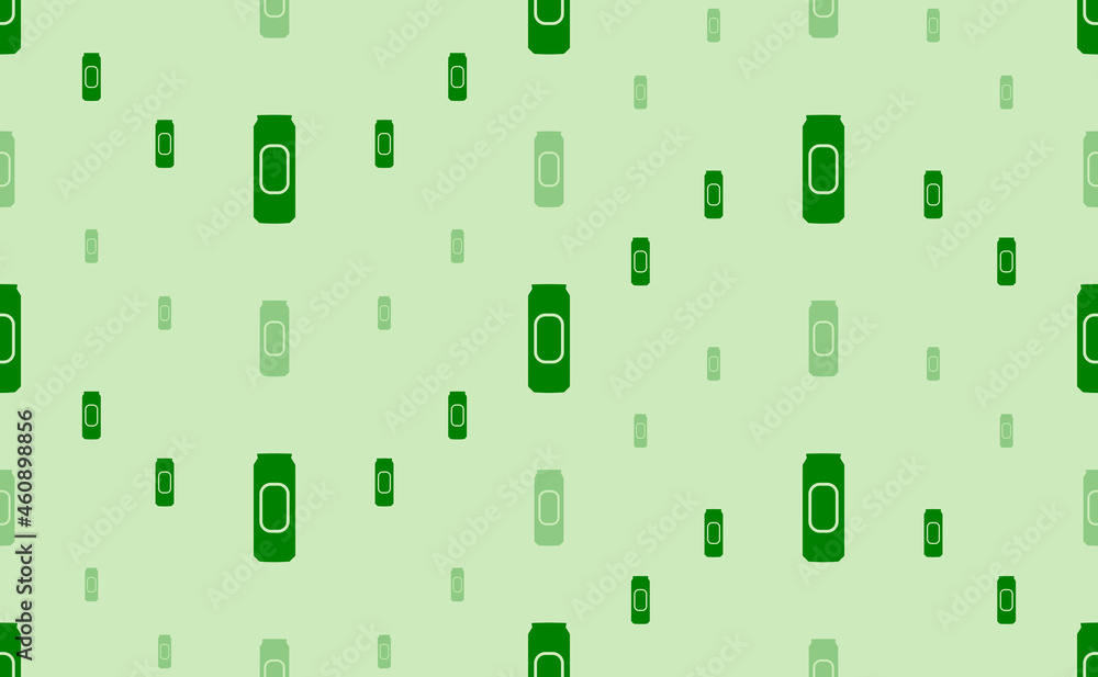 Seamless pattern of large and small green beer can symbols. The ...