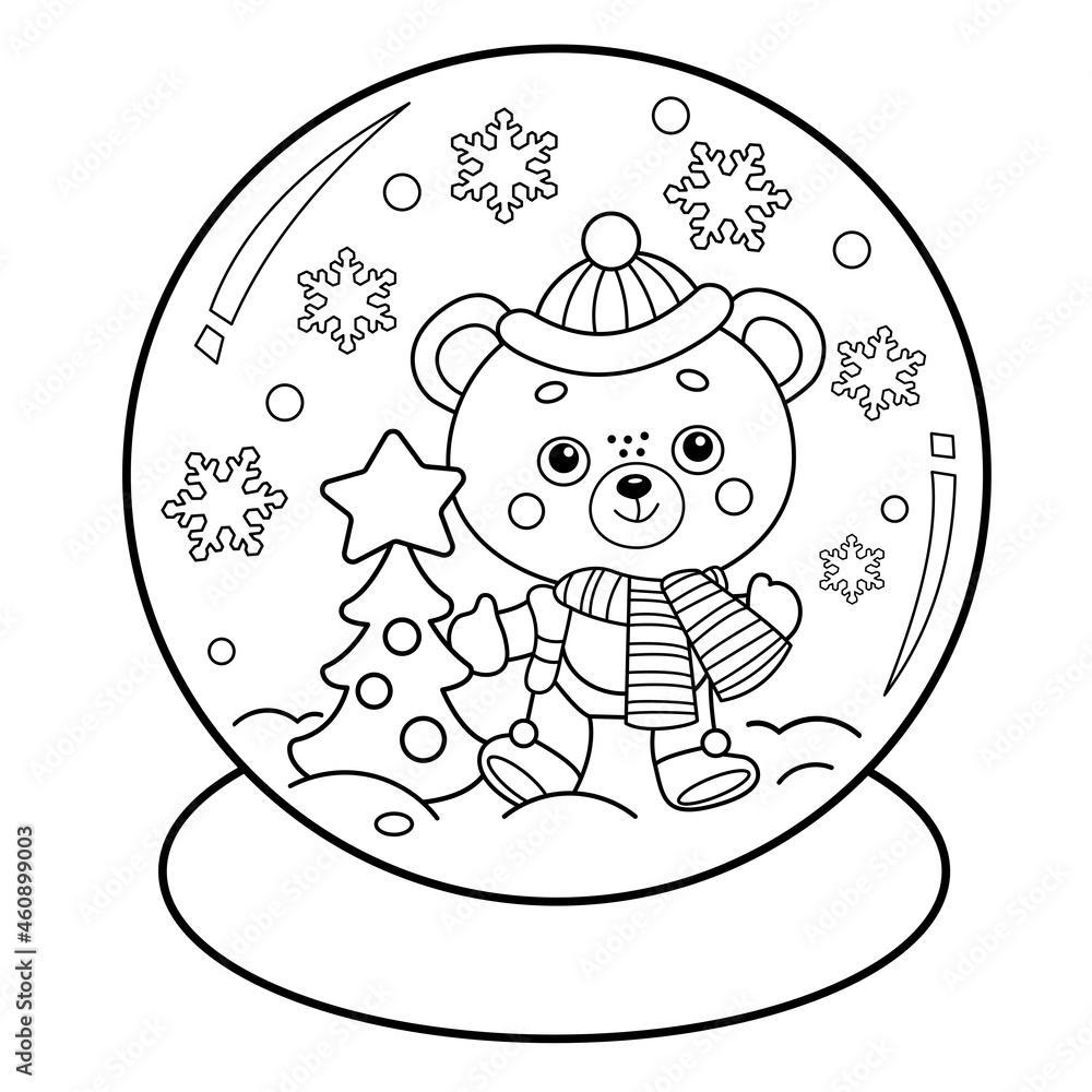 Christmas Bear Coloring Pages
