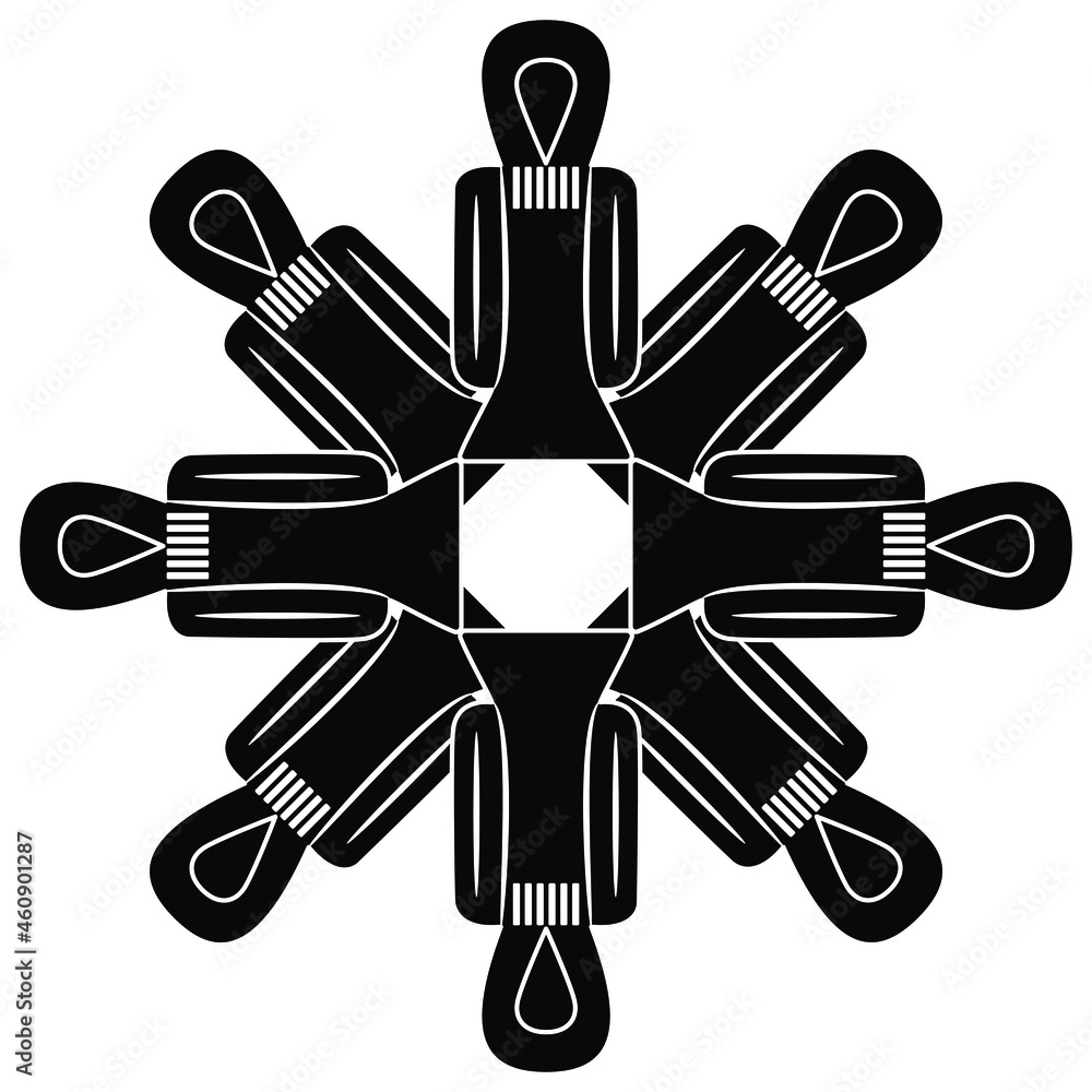 Star shape mandala made ancient Egyptian sacred symbols Tyet. Knot of ...