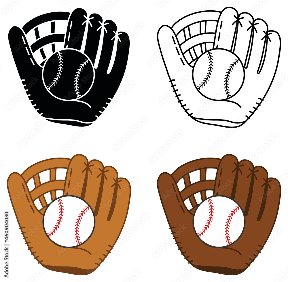 Softball Glove And Ball Clipart