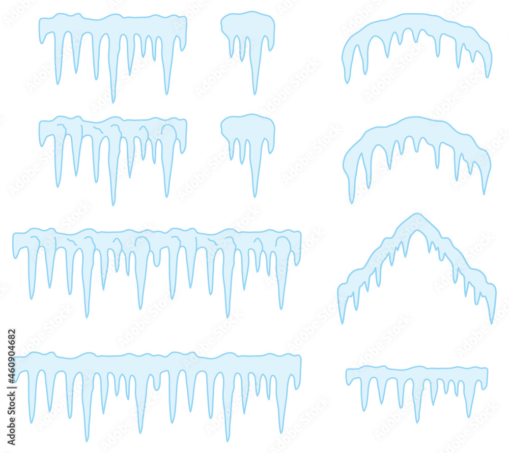 Icicle Graphic Clipart Set - Colored Stock Vector | Adobe Stock