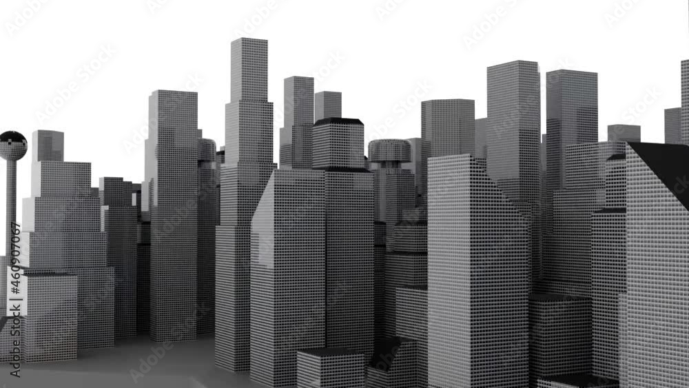Video Stock Layout of city with skyscrapers. Design. Virtual 3D city ...