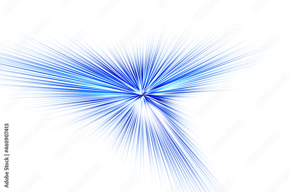 Abstract surface of blur radial zoom in blue tones on a white ...