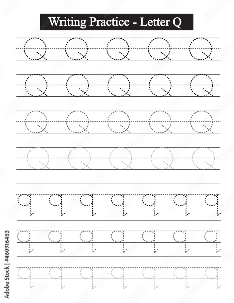 Alphabet tracing worksheet. A-Z writing pages. Handwriting exercise for ...