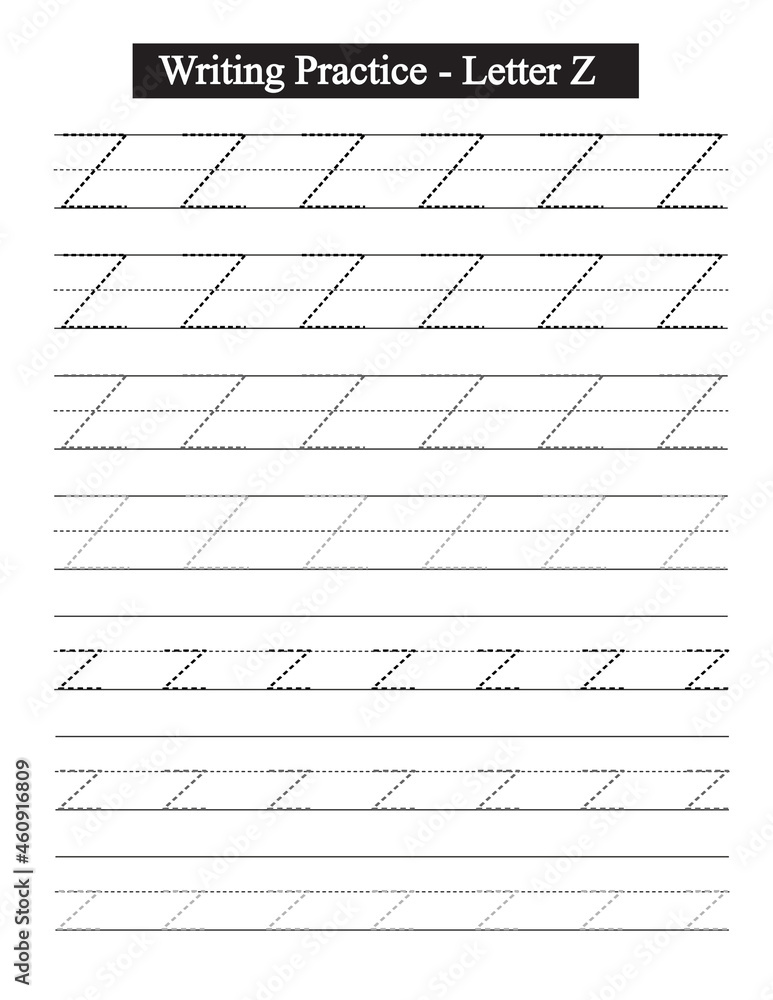 Alphabet tracing worksheet. A-Z writing pages. Handwriting exercise for ...